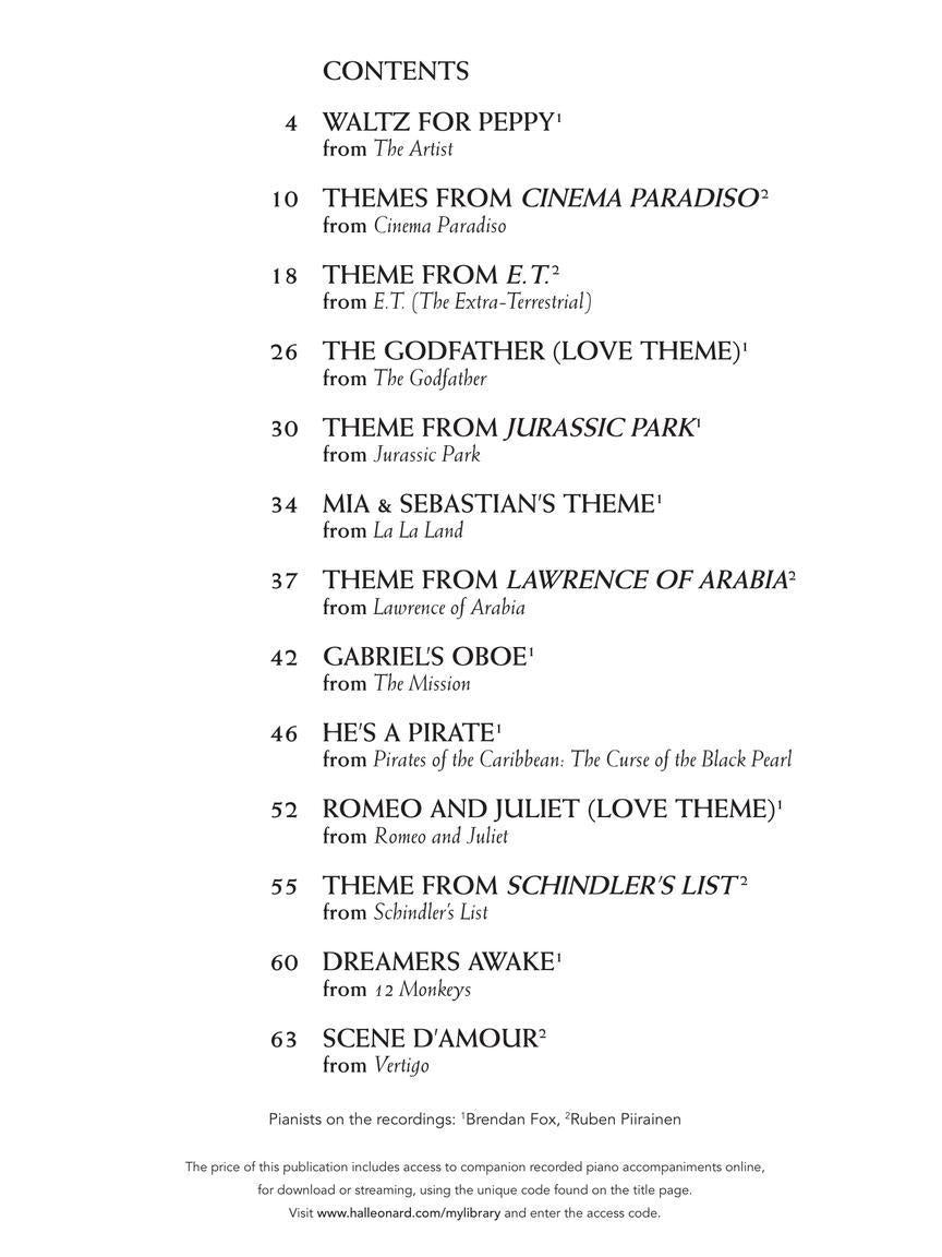 Movie Themes for Classical Players for Violin and Piano with Online Ac ...